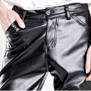 fashion | Pants | Mens Shiny Wet Look Faux Leather Pants | Poshmark